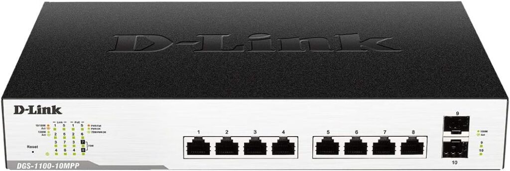 D-Link DGS-1100-10MP 8 Ports PoE Smart Gigabit Switch - Supreme Networks